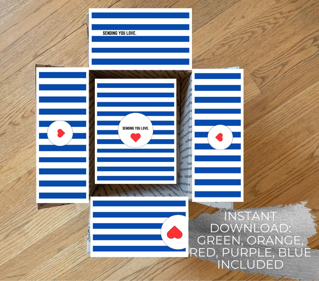Sending Love Printable Care Package Template: All 5 Colors/one Price ...