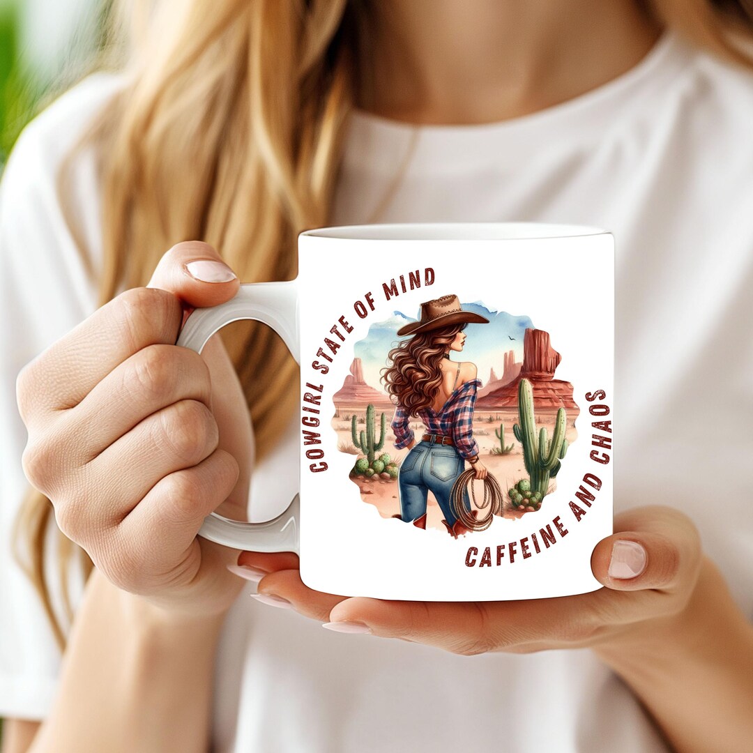 Cowgirl Mug, State of Mind Tote, Western Style Mug, Country Tote Bag ...