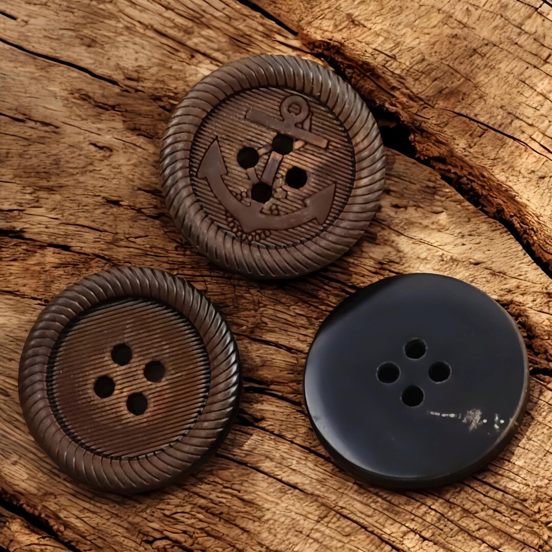 Retro Aged Burnt Real Horn Button Button for Sewing-blazer/jacket/coat ...