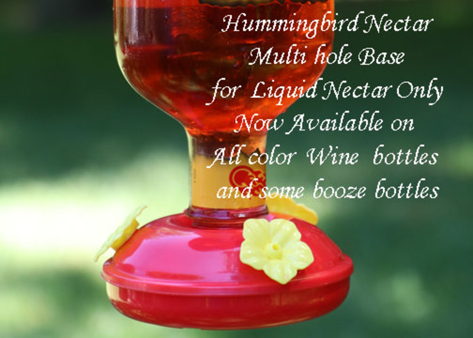 NEW ETCHED Hummingbirds Recycled Wine Bottle Hummingbird or Bird Feeder ...