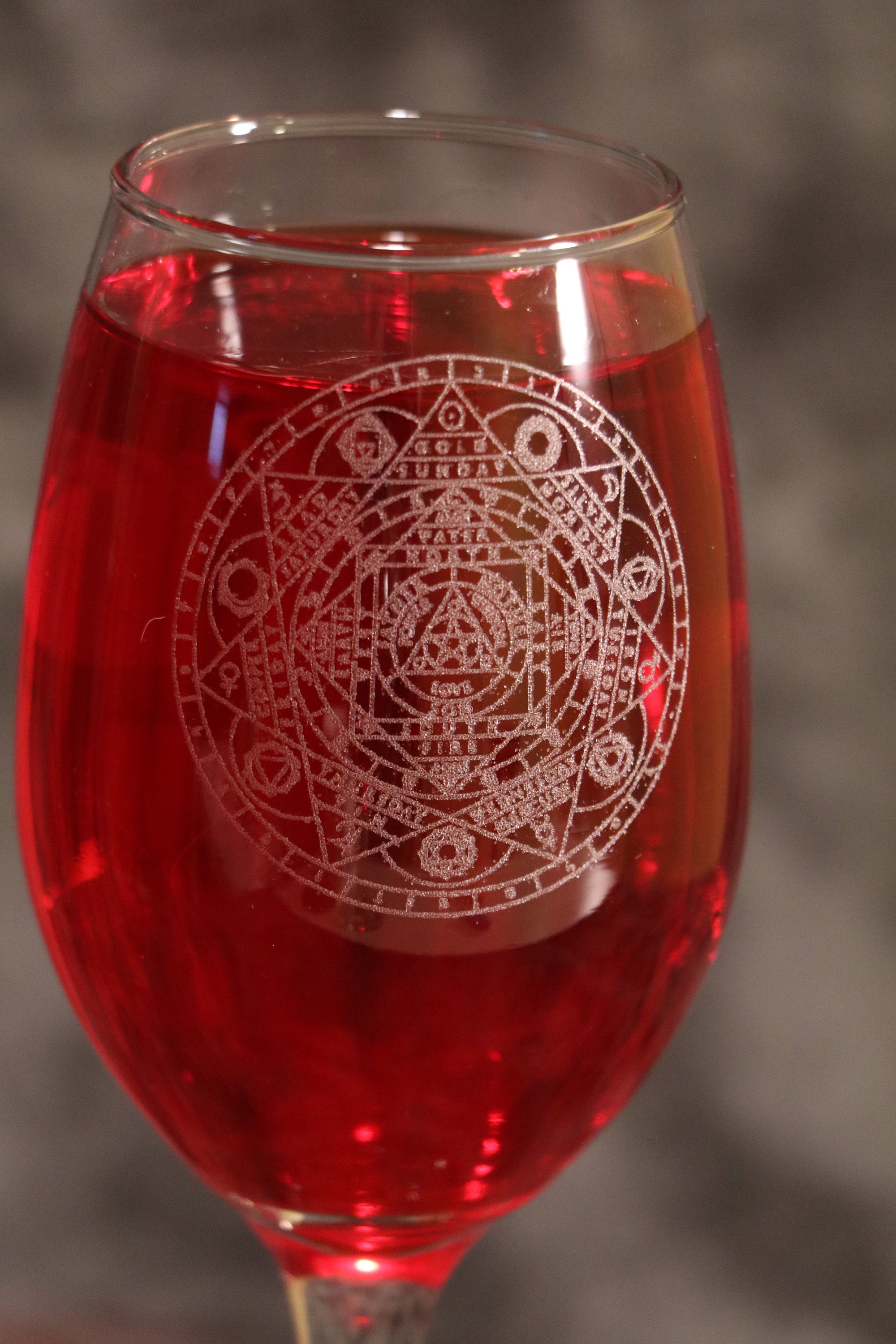 Discovery of Witches Alchemy Inspired Etched Wine Glasses | Etsy