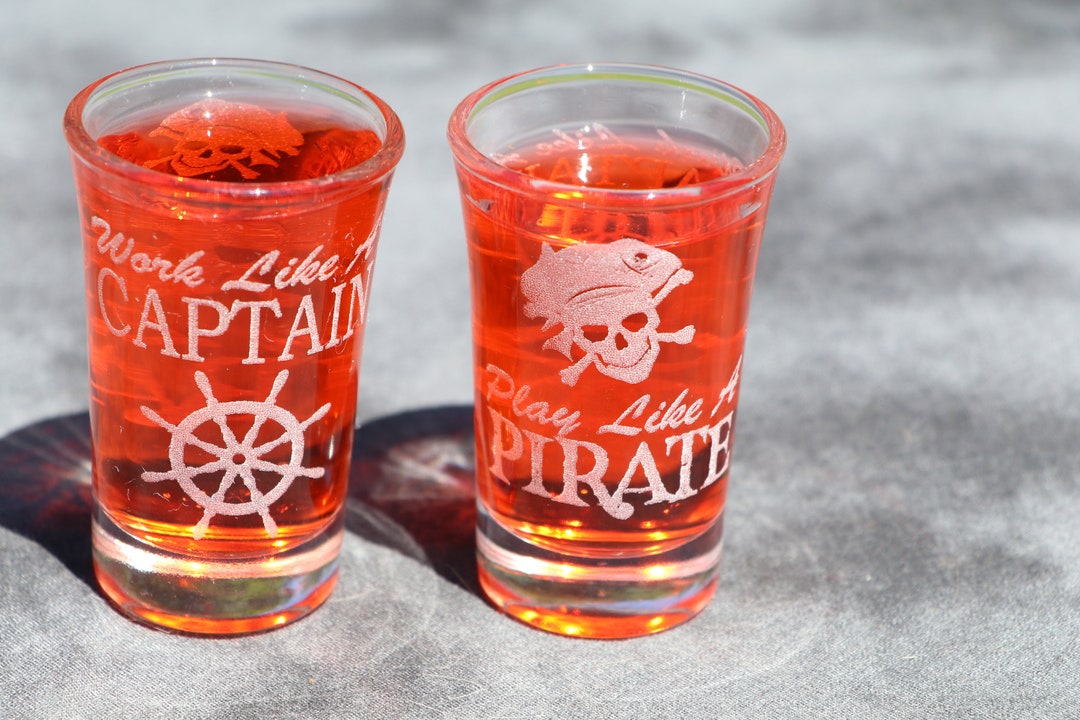 Nautical Shot Glasses, Captain & Pirate Theme, Set of 8 - Etsy