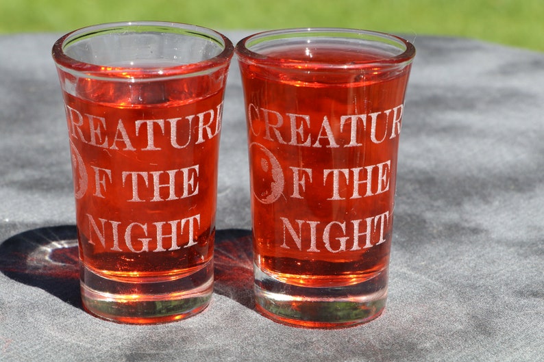 Creature of the night Goth Vampire Halloween shot glasses | Etsy