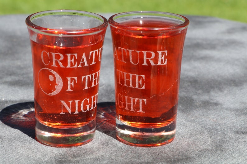 Creature of the night Goth Vampire Halloween shot glasses | Etsy