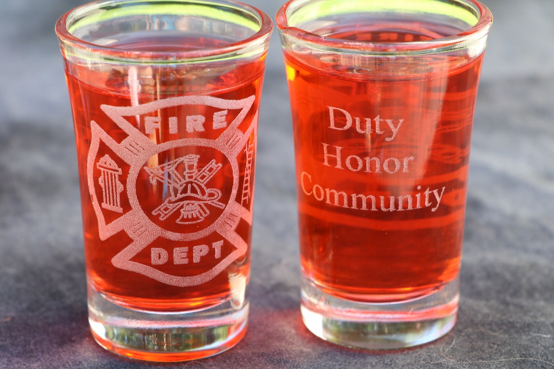 Police, Firefighter, and EMT Motto Dessert or Shot Glasses Sets of 8, 6 ...