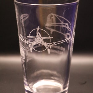 Pilot Flight WWII Warbird Airplane Technical Drawing Blueprint Etched ...