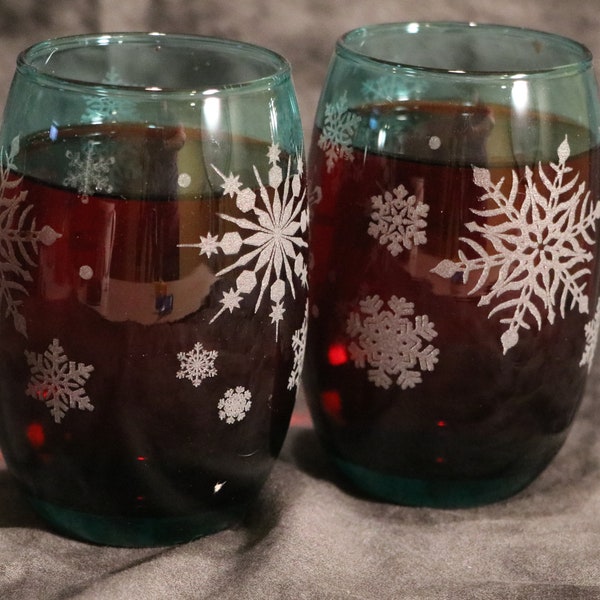 Snowflake Glassware - Etsy