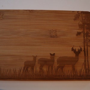 Deer Family Bamboo Cutting Board 6x9 / 9x6 - Etsy