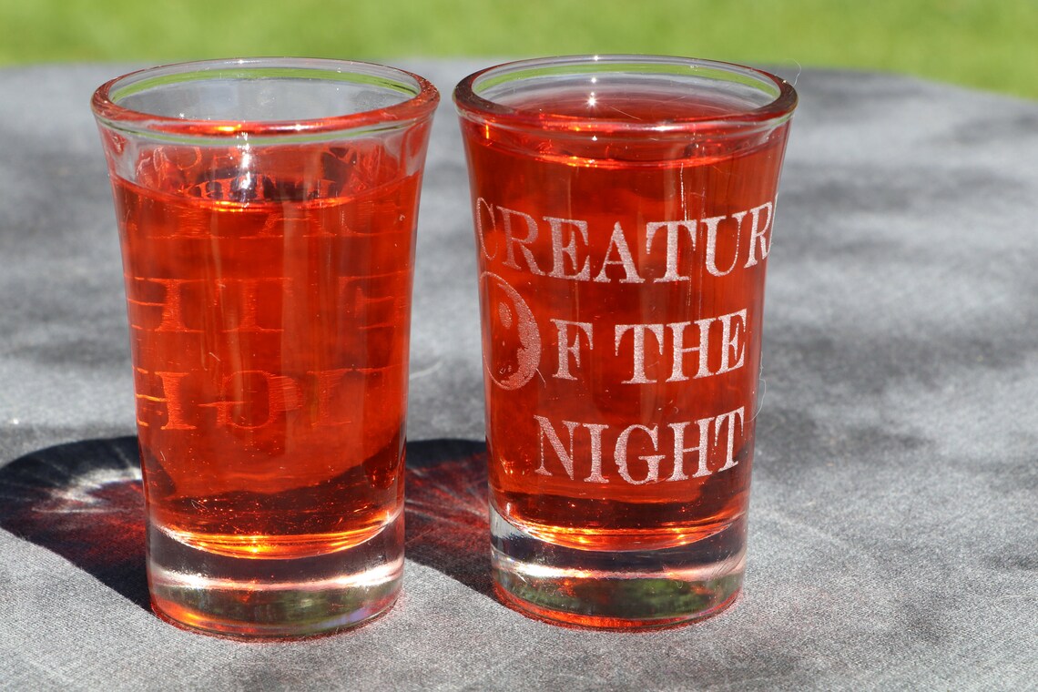 Creature of the night Goth Vampire Halloween shot glasses | Etsy