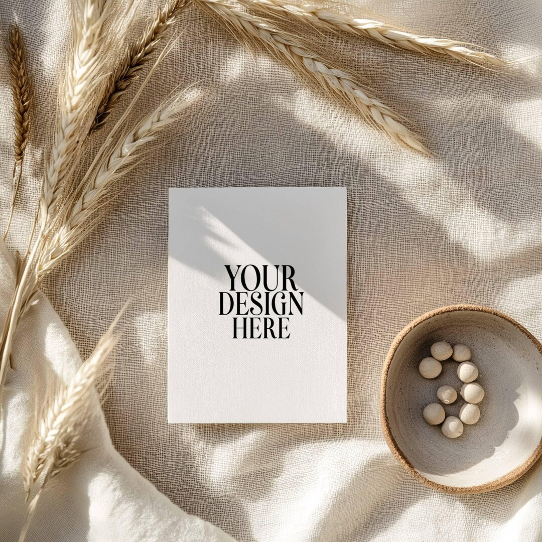 Boho Card Mockup, Greeting Card Mockup, Baby Shower Mockup, Invite ...
