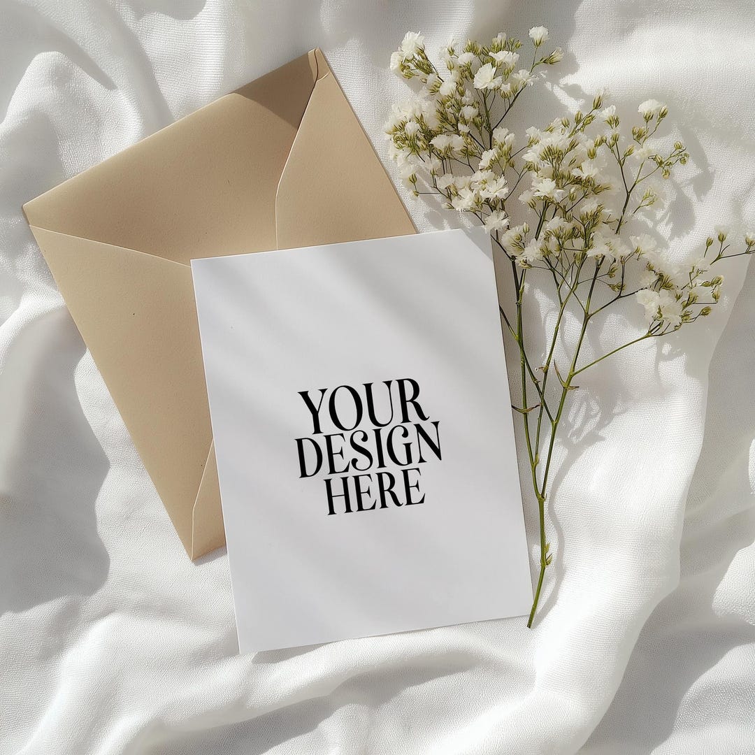Boho Card Mockup 5x7 Card Mockups Birthday Cards Wedding Invite ...