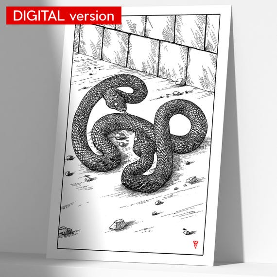 Two Headed Snake Drawing