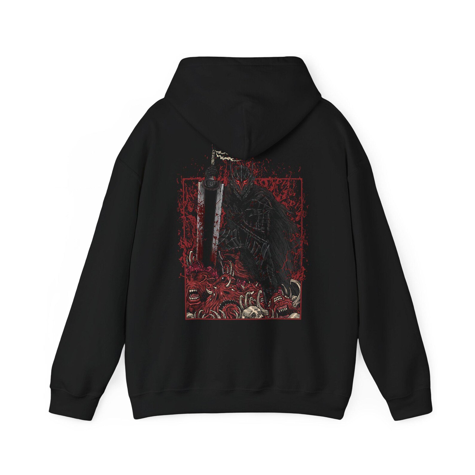 Drippy Souls Berserker Guts Cursed Armor Grim Hooded Sweatshirt - Etsy