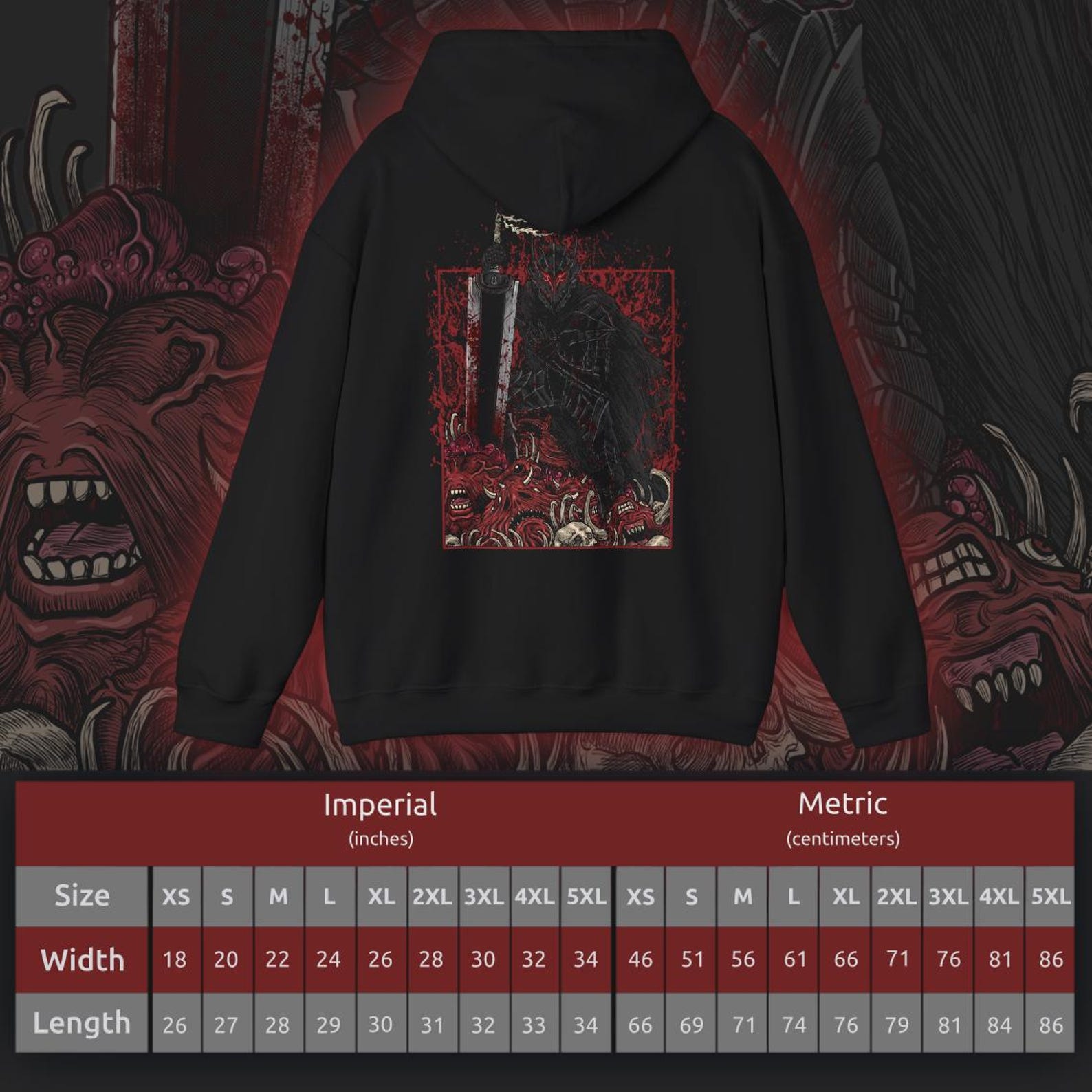 Drippy Souls Berserker Guts Cursed Armor Grim Hooded Sweatshirt - Etsy