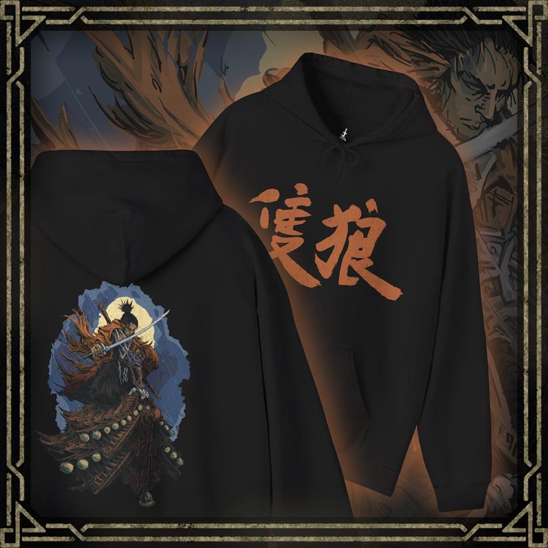 Drippy Souls Wolf Shinobi Moonlit Rain Hooded Sweatshirt - Etsy