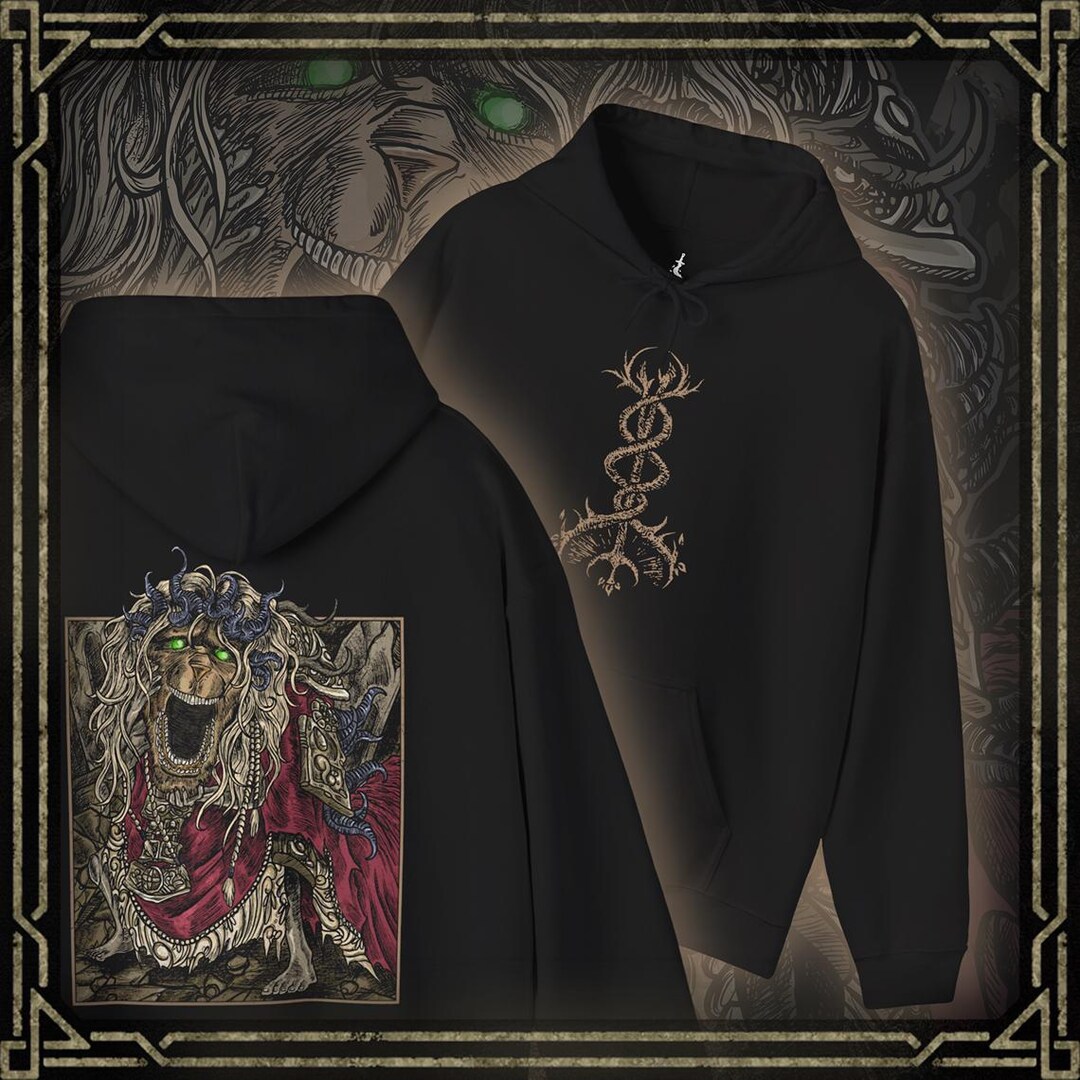 Drippy Souls Divine Beast Dancing Lion Grim Hooded Sweatshirt - Etsy