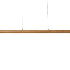 Wood Pendant Light Linear Hanging Lamp Modern Chandelier Solid Oak Wood ...