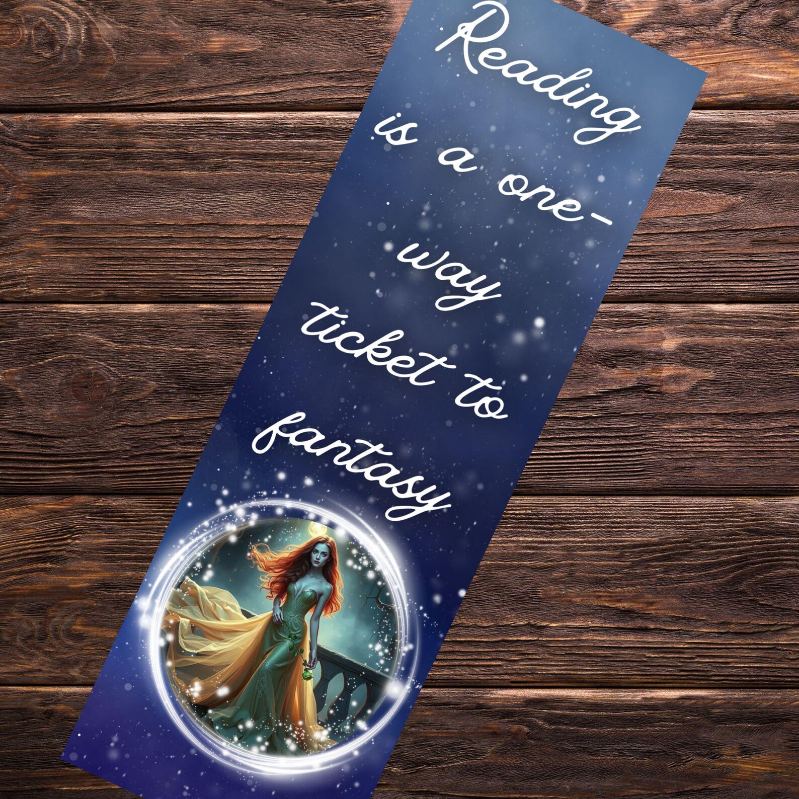 Magic Blue Printable Bookmarks Enchanted Woman Reading Accessories PDF ...