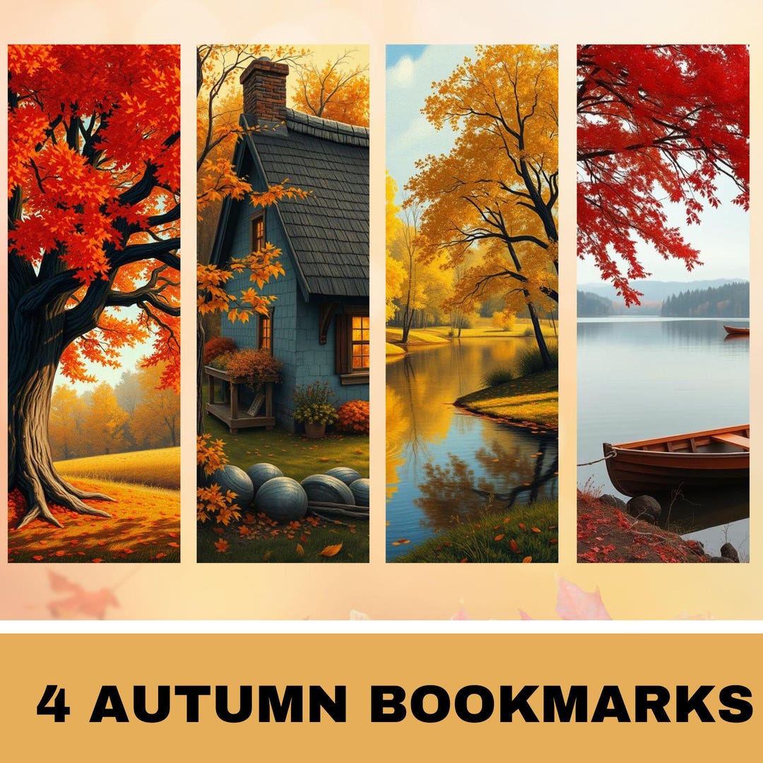Autumn Bookmarks Digitable Halloween Bundle PDF PNG Reading Book Lover ...