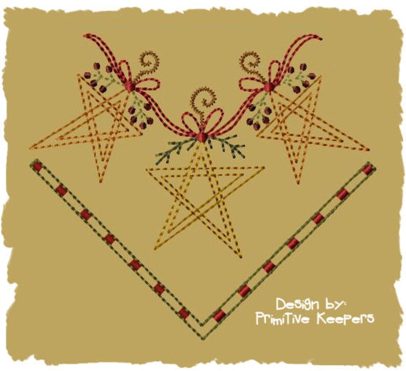 Primitive Machine Embroidery Design-homespun Christmas Bread - Etsy