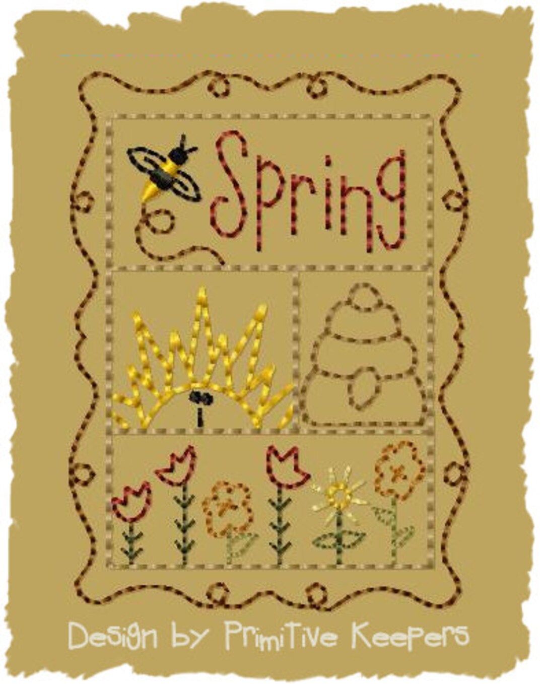 Primitive Machine Embroidery Design-spring Sampler--version 2--(4x4 ...