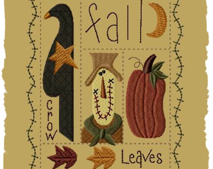 Primitive Machine Embroidery Design-fall Samplerversion 15x7instant ...