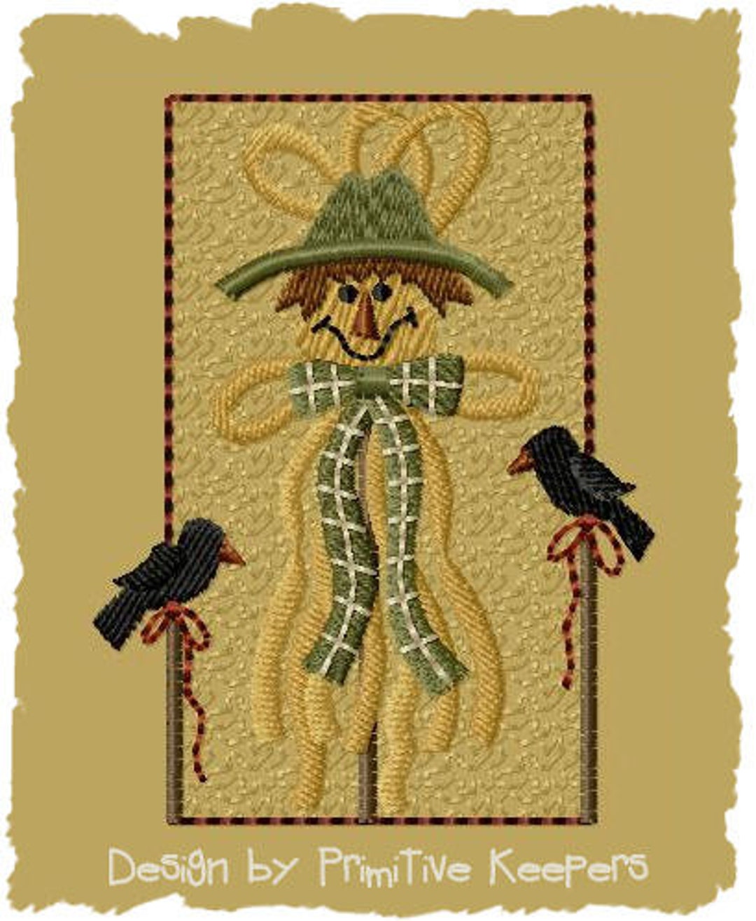 Primitive Machine Embroidery Design-raffia Scarecrow--version 1--(4X4 ...
