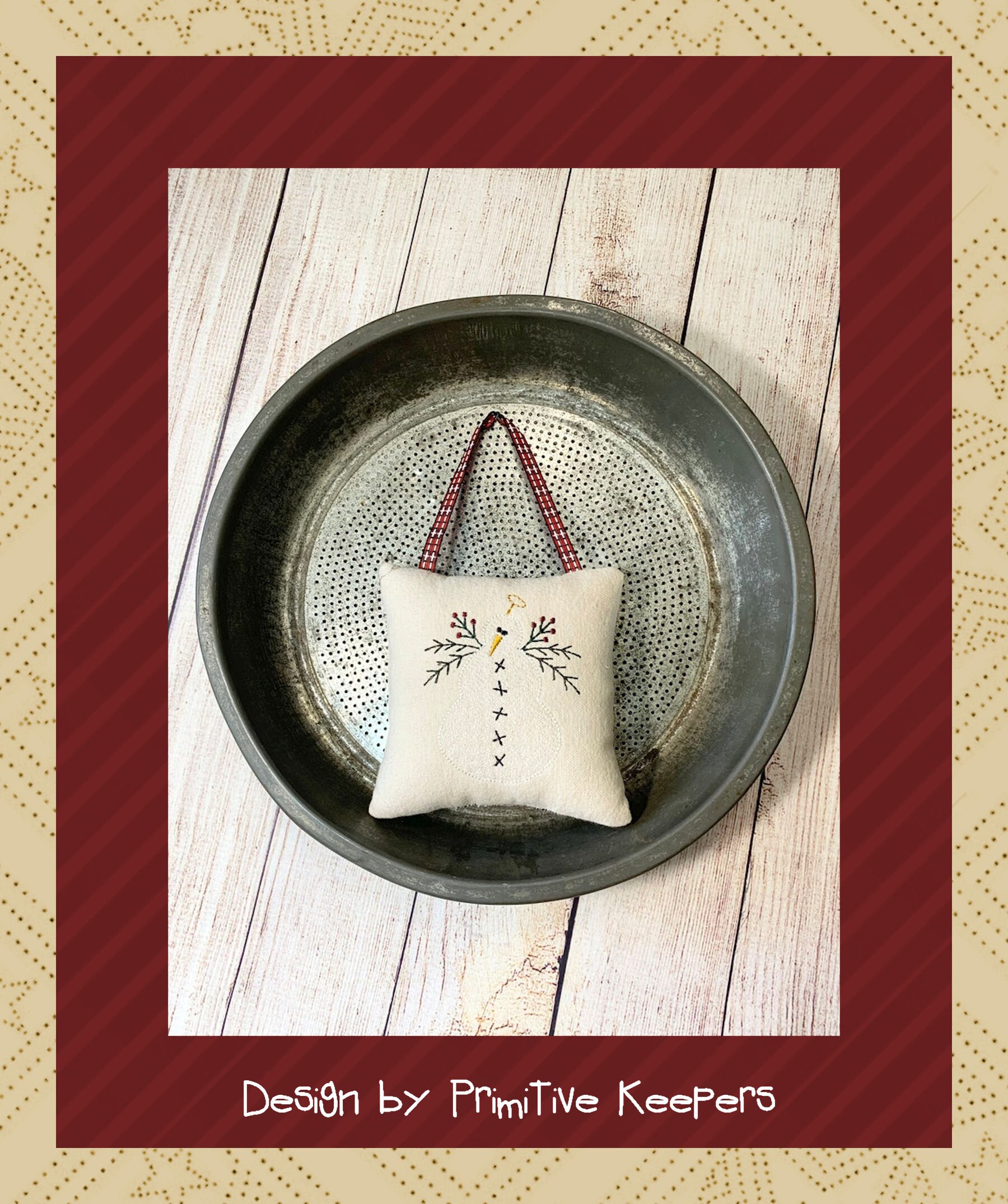 Primitive Machine Embroidery Design-snowman Collection 1-5X7 | Etsy