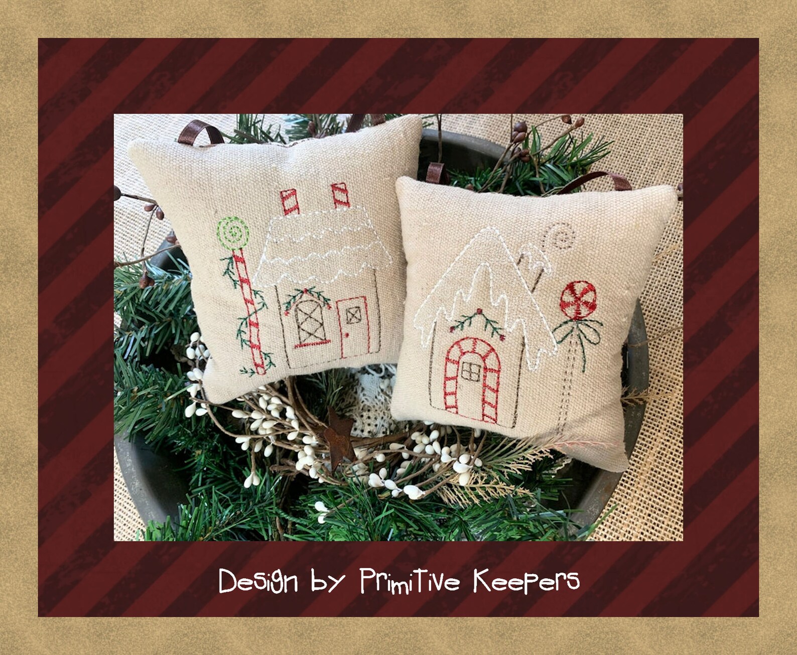 Primitive Machine Embroidery Design-gingerbread Mini Collection 1 ...