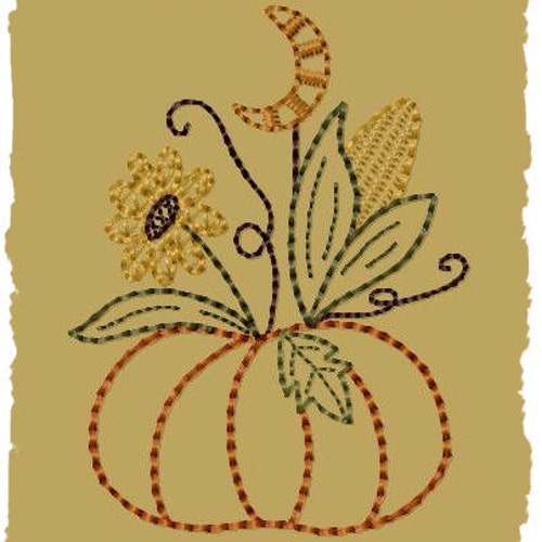 Primitive Machine Embroidery Design-fall Samplerversion | Etsy