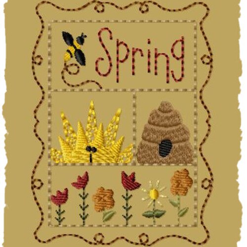 Primitive Machine Embroidery Design-fall Samplerversion - Etsy