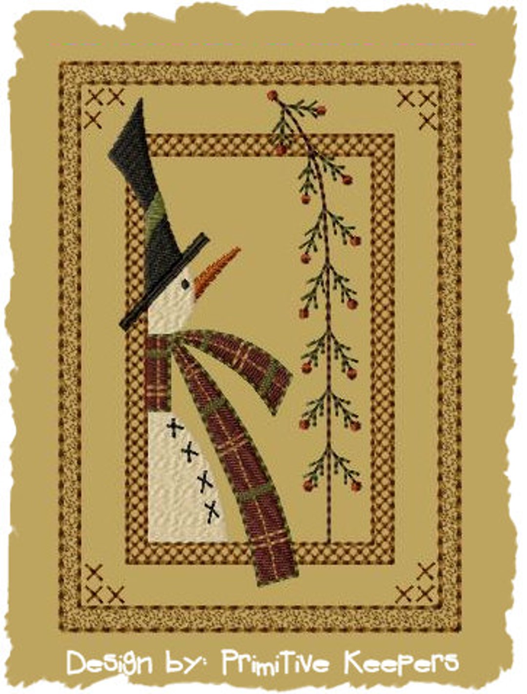 Primitive Machine Embroidery Design-frosty's Pine--version 1-- (5 X 7 ...