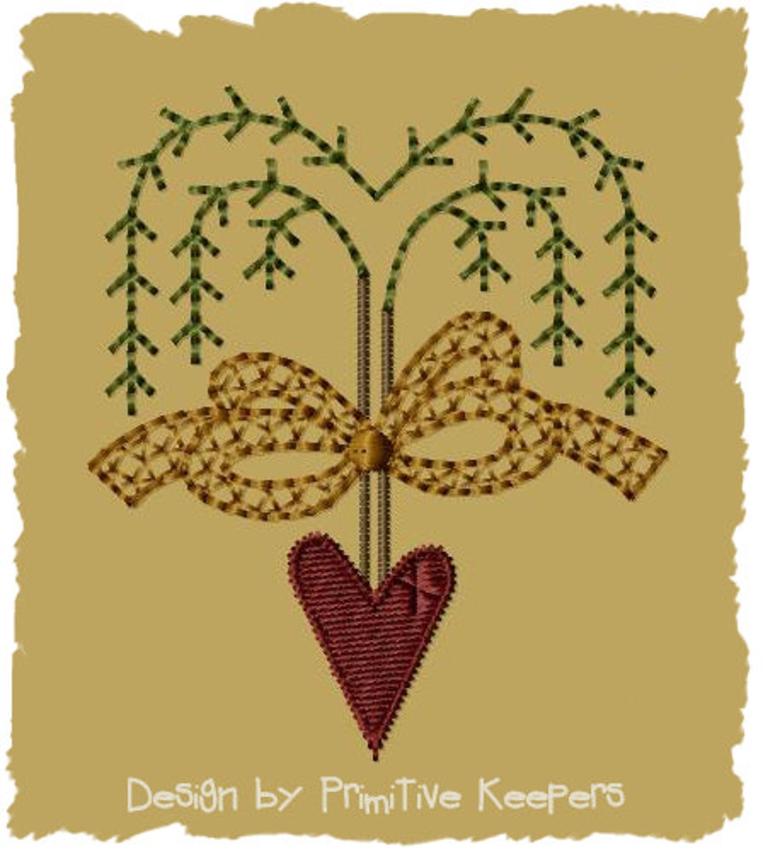 Primitive Machine Embroidery Design-willow Spring Ornie-- (4x4)-instant ...
