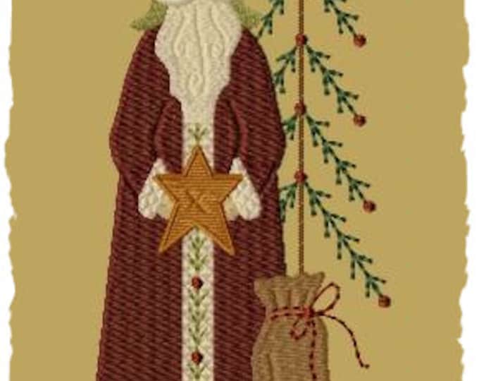 Primitive Machine Embroidery Design-father Christmasversion 1 5 X 7 ...