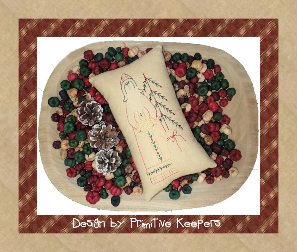 Primitive Machine Embroidery Design-father Christmasversion - Etsy