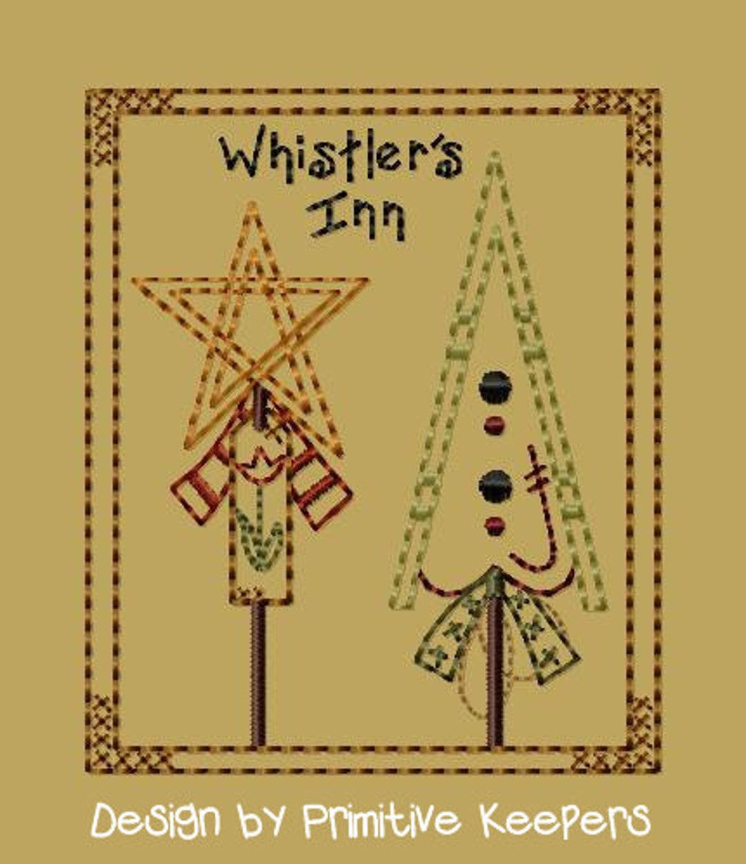 Primitive Machine Embroidery Design-whistler's Inn--(4x4)-instant ...