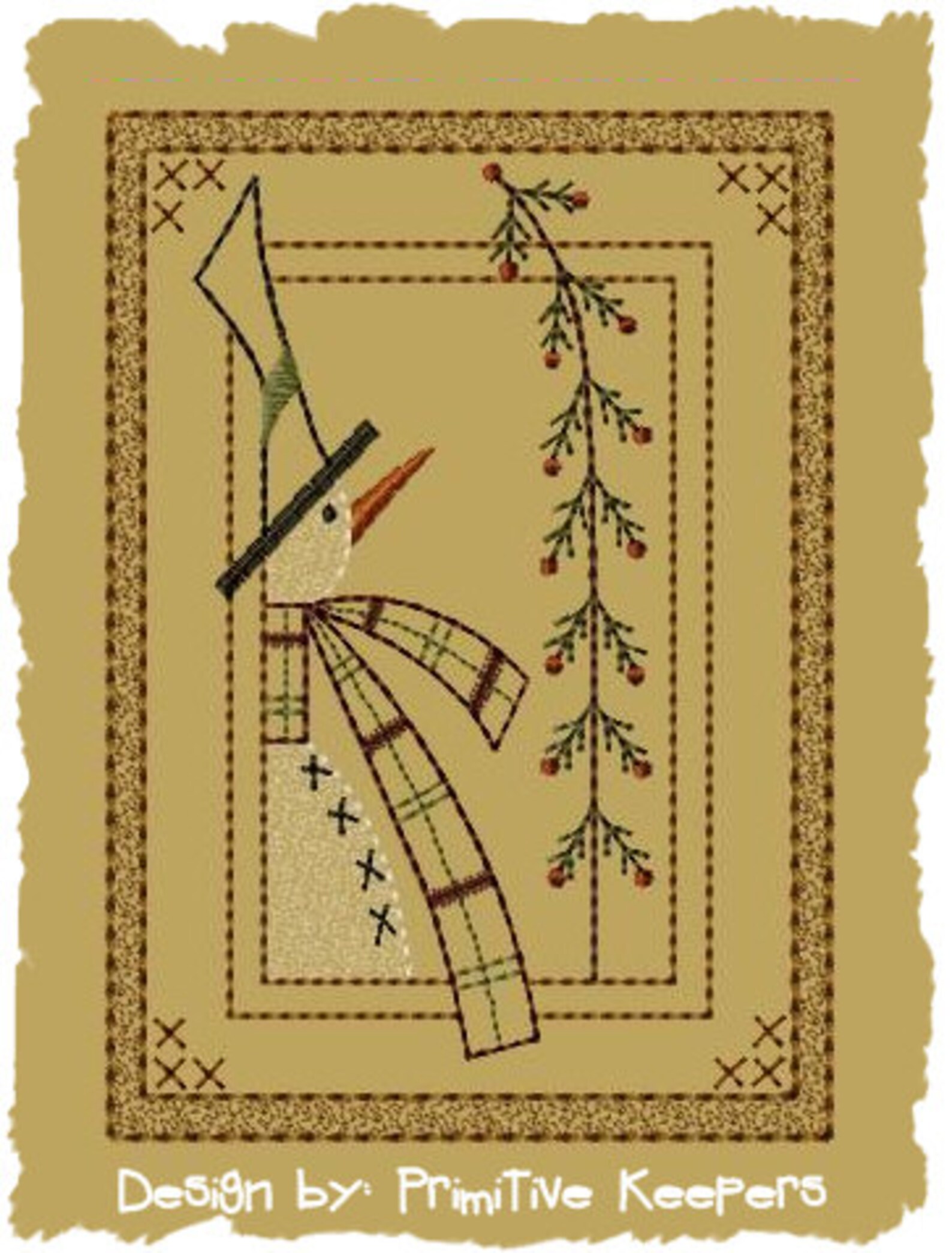 Primitive Machine Embroidery Design-frosty's Pineversion - Etsy