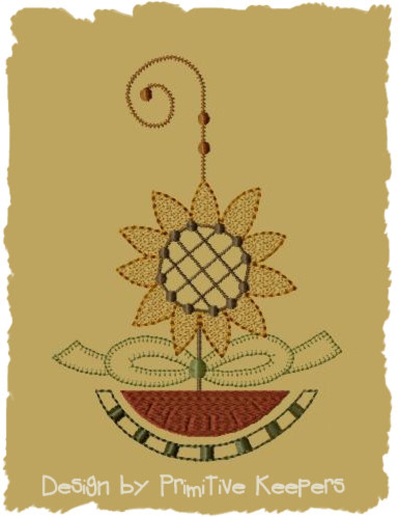 Primitive Machine Embroidery Design-wire Spring Ornies Collection-5x7 ...