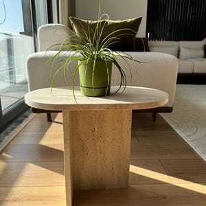 Travertine Side Table - Etsy