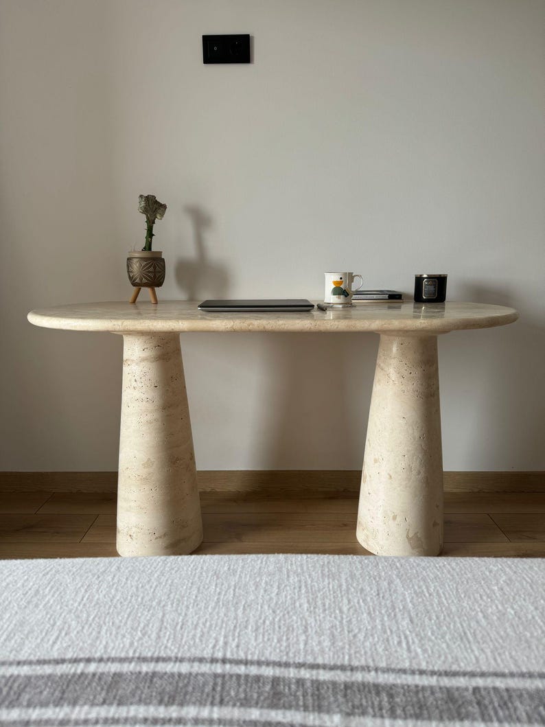 Travertine Dining Table - Etsy