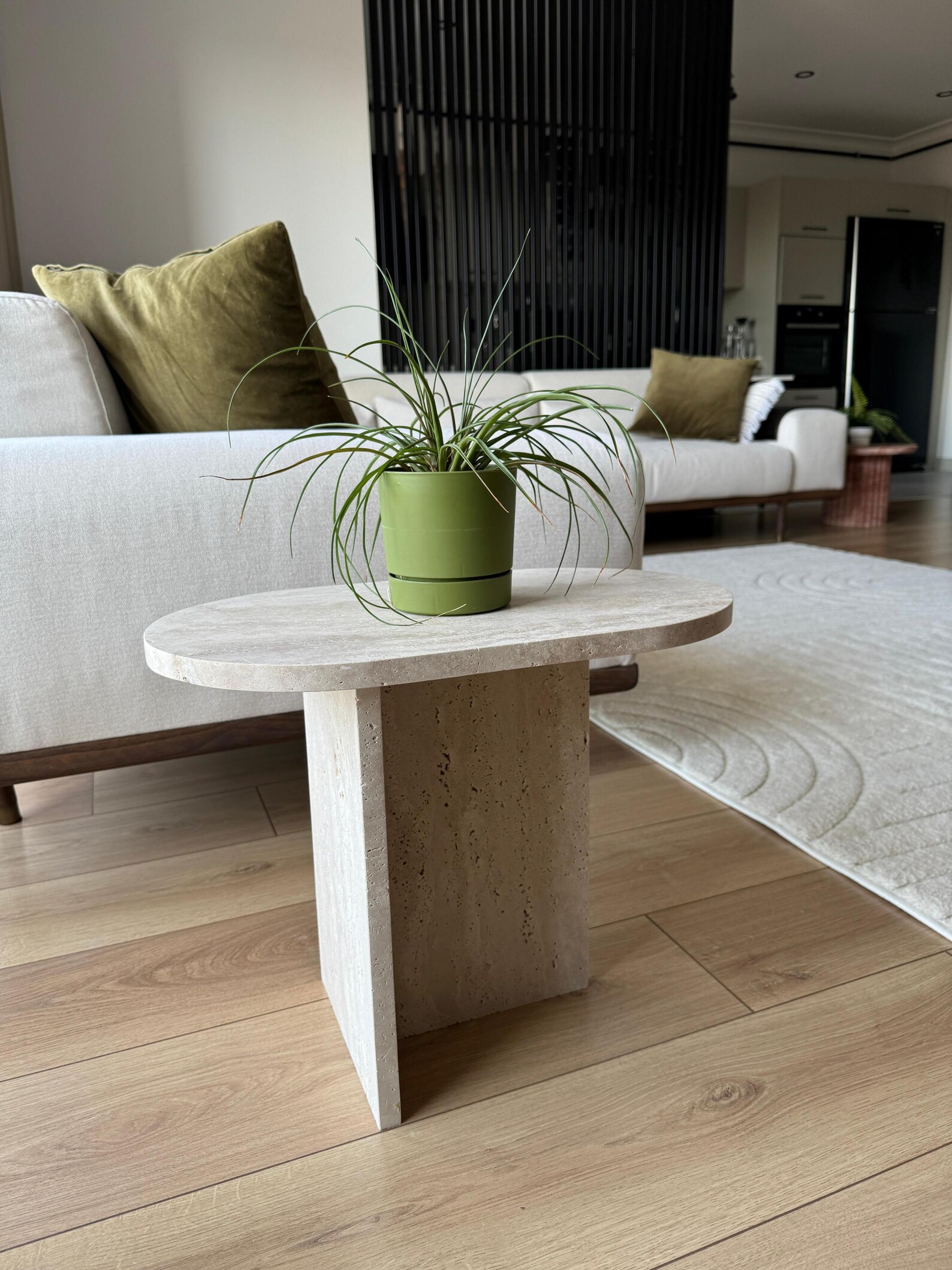 Travertine Side Table - Etsy