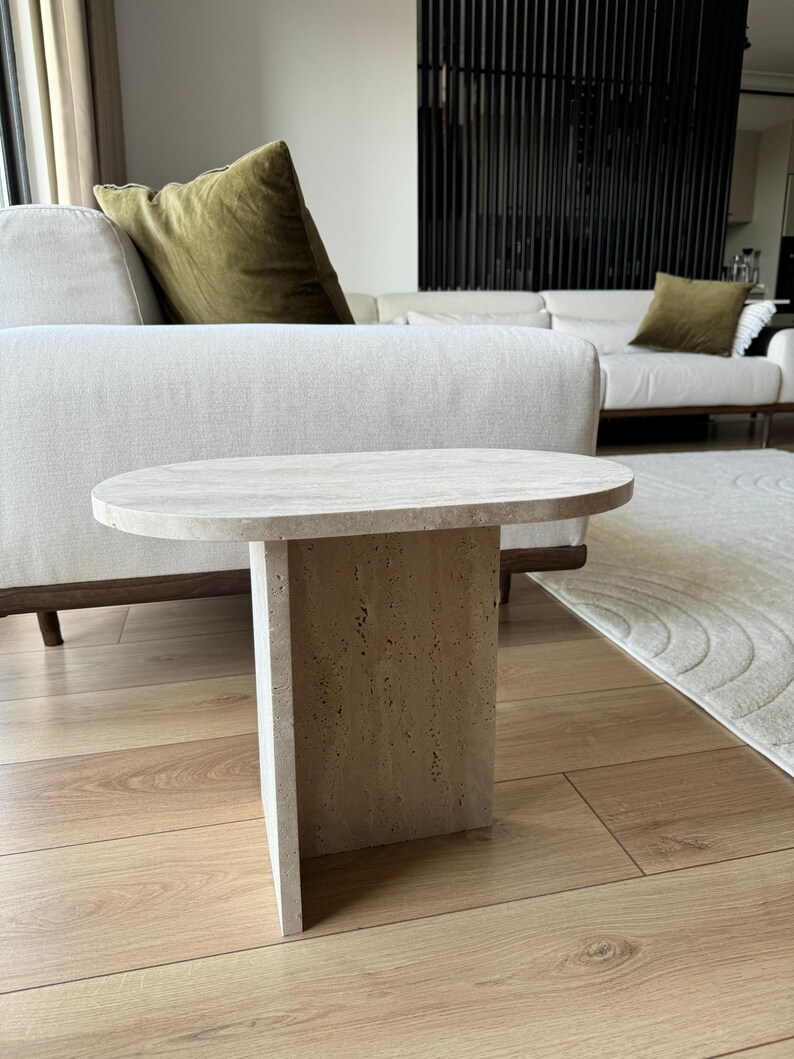 Travertine Side Table - Etsy