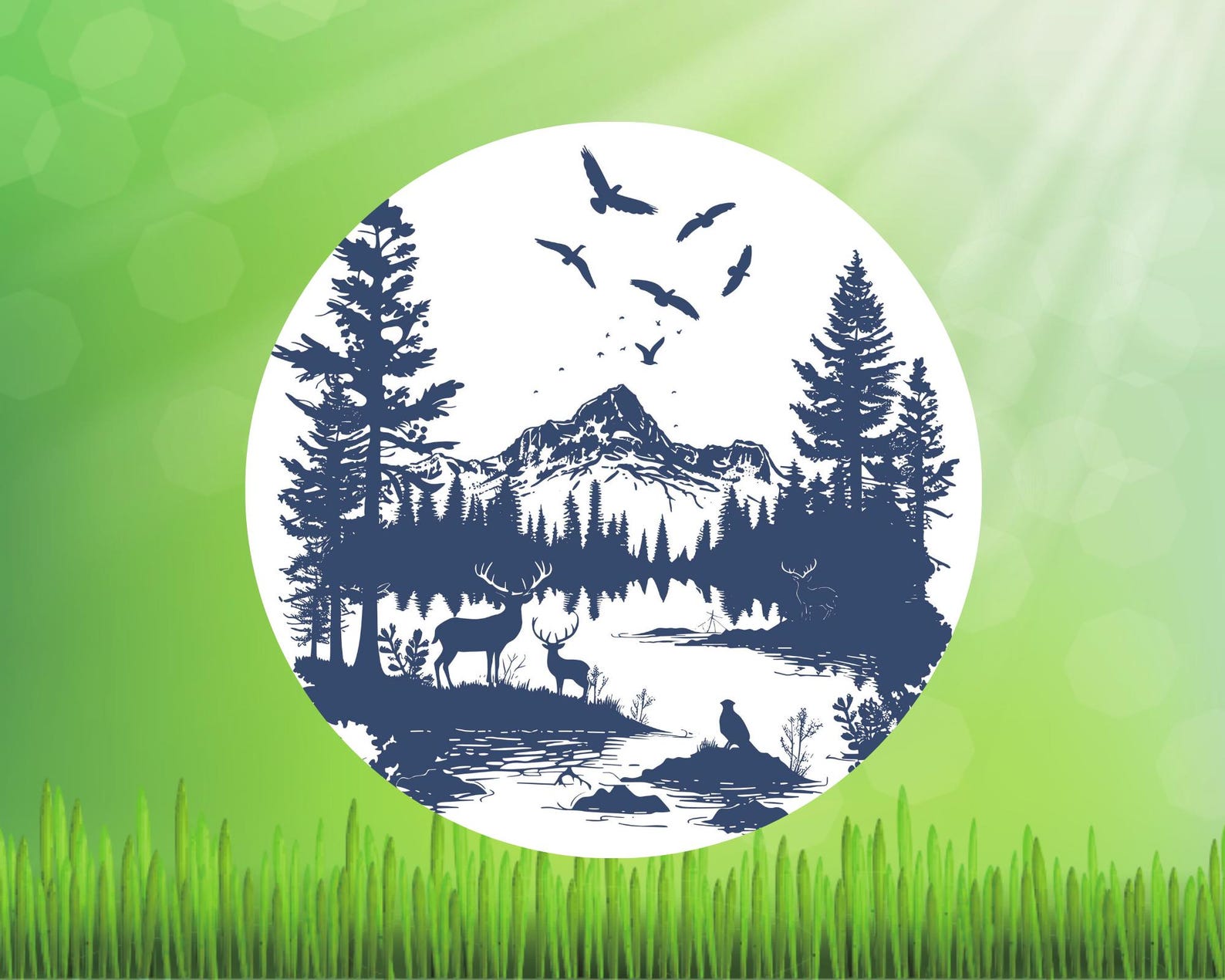 Wildlife Silhouette Clipart: Forest Animals, Nature Design - Svg, Png ...