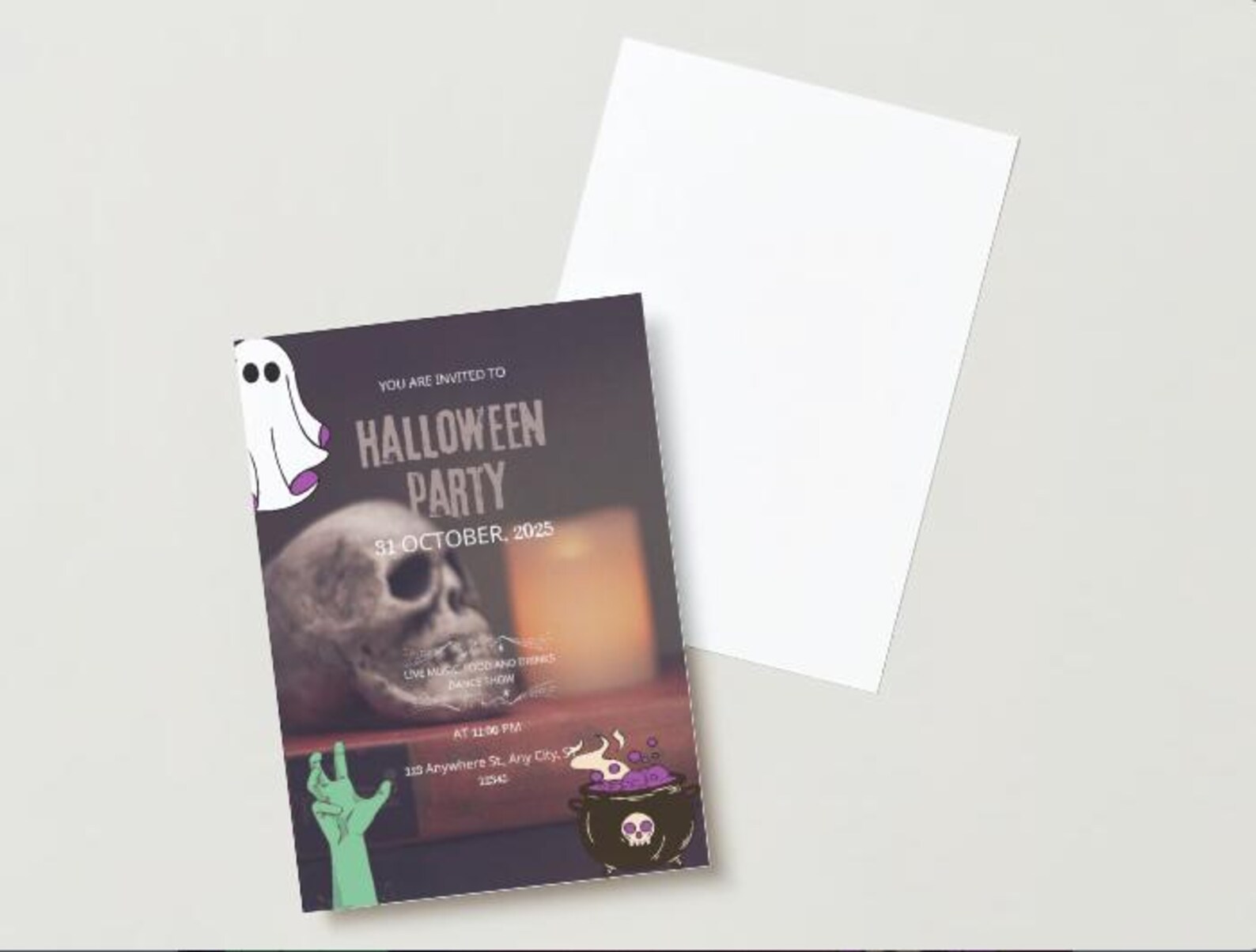 Halloween Party Invitations: 10 Printable Spooky Designs (digital ...