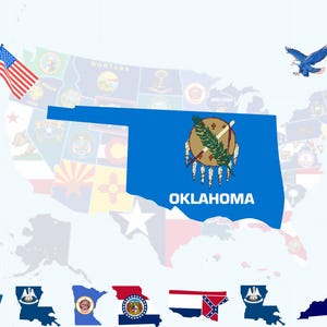 50 USA States & Capitals Flags Collection – Digital Graphic Bundle for ...