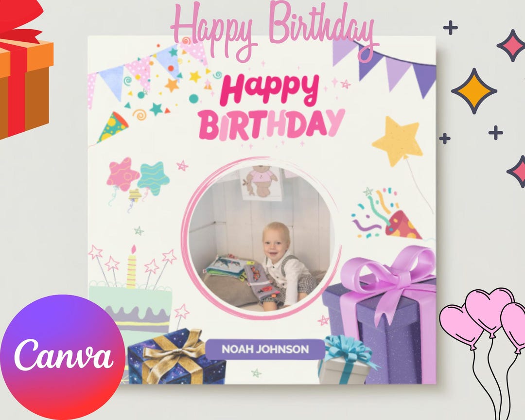 Customizable Happy Birthday Card Template – Instant Digital Download ...