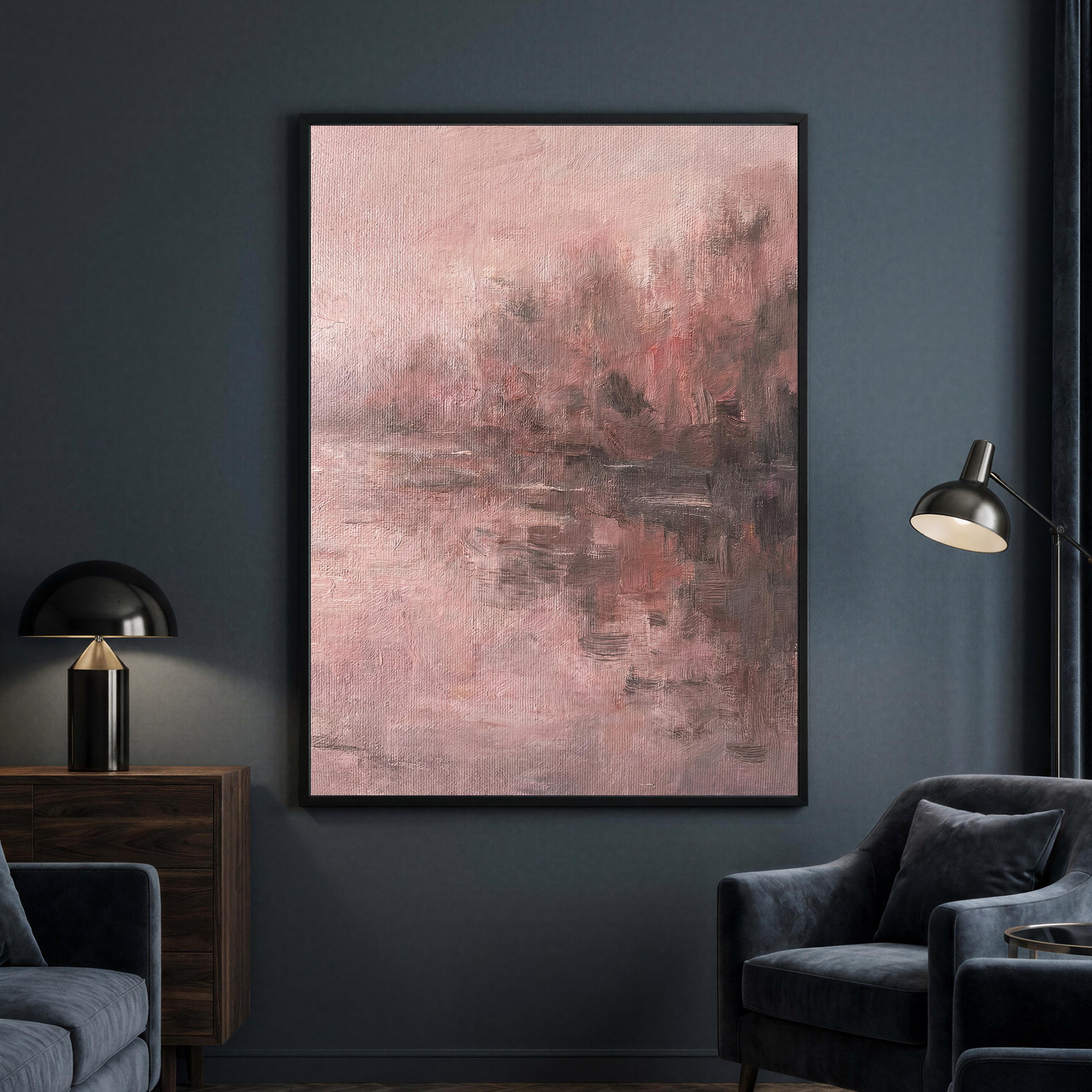 Minimal Pink Landscape Printable – Calm Lake Wall Art – Digital ...