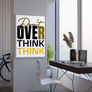 Don't Overthink Printable Quote Poster, Retro Motivational Poster ...