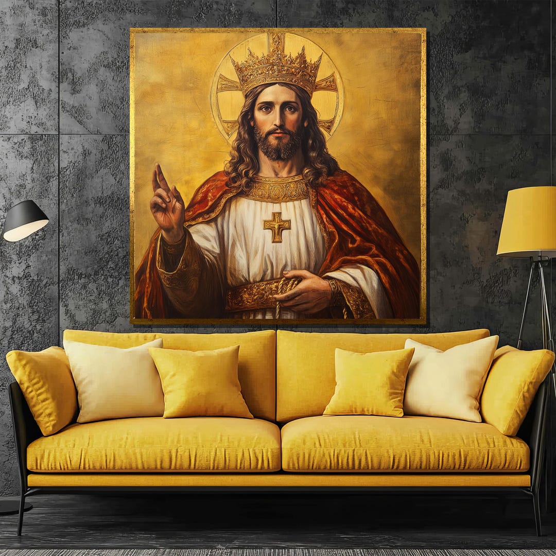 Christ the Sovereign King: Regal Portrait of the Divine Monarch Crowned ...