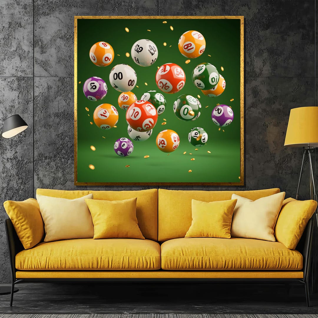 Colorful Bowling Canvas Painting, Striking Pins Wall Art, Game Room ...